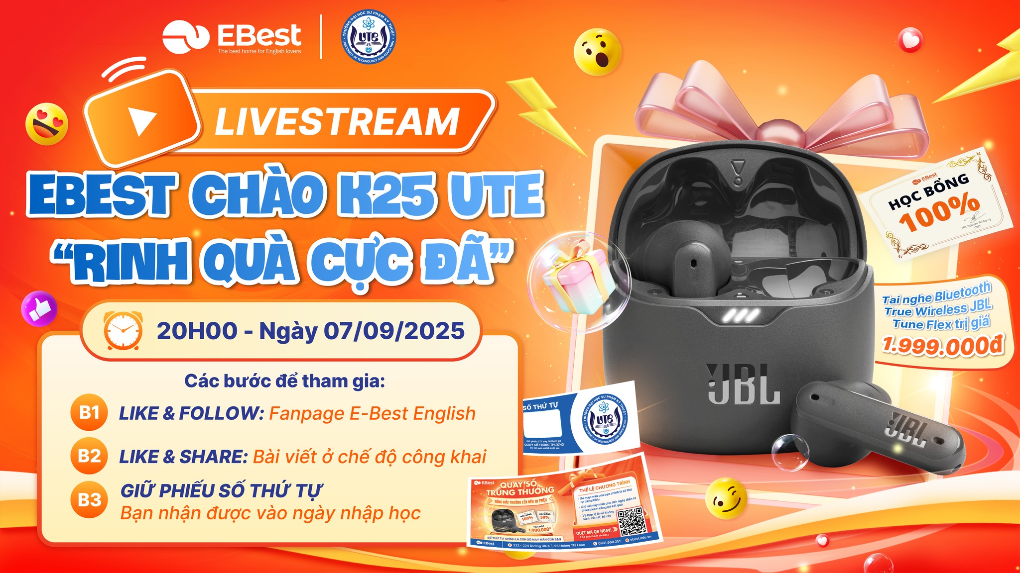 Livestream Quay Số Trúng Thưởng Ebest x Sư Phạm Kỹ Thuật E-Best English – Trung tâm tiếng Anh ...
